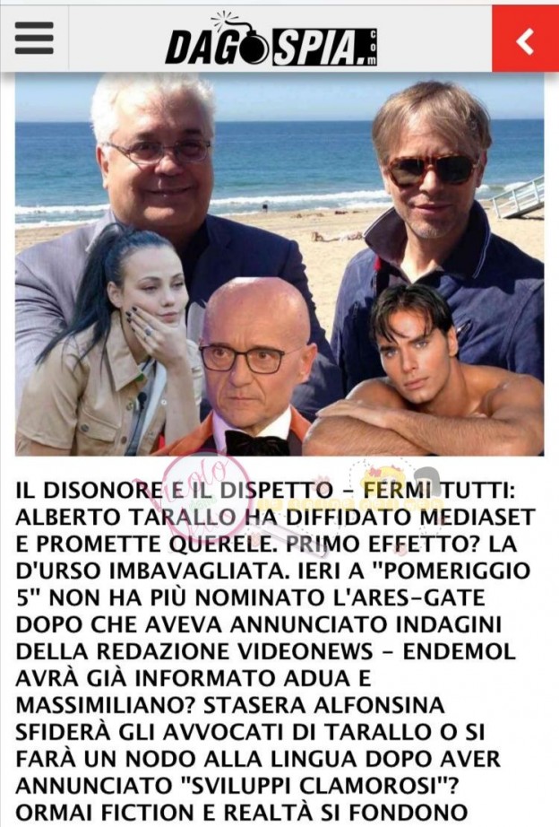Alberto Tarallo querela - Il Vicolo delle News